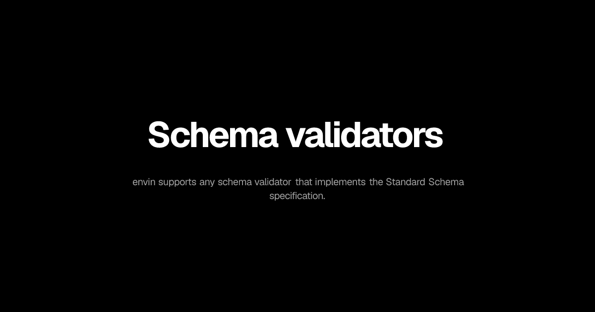 Schema validators | Envin